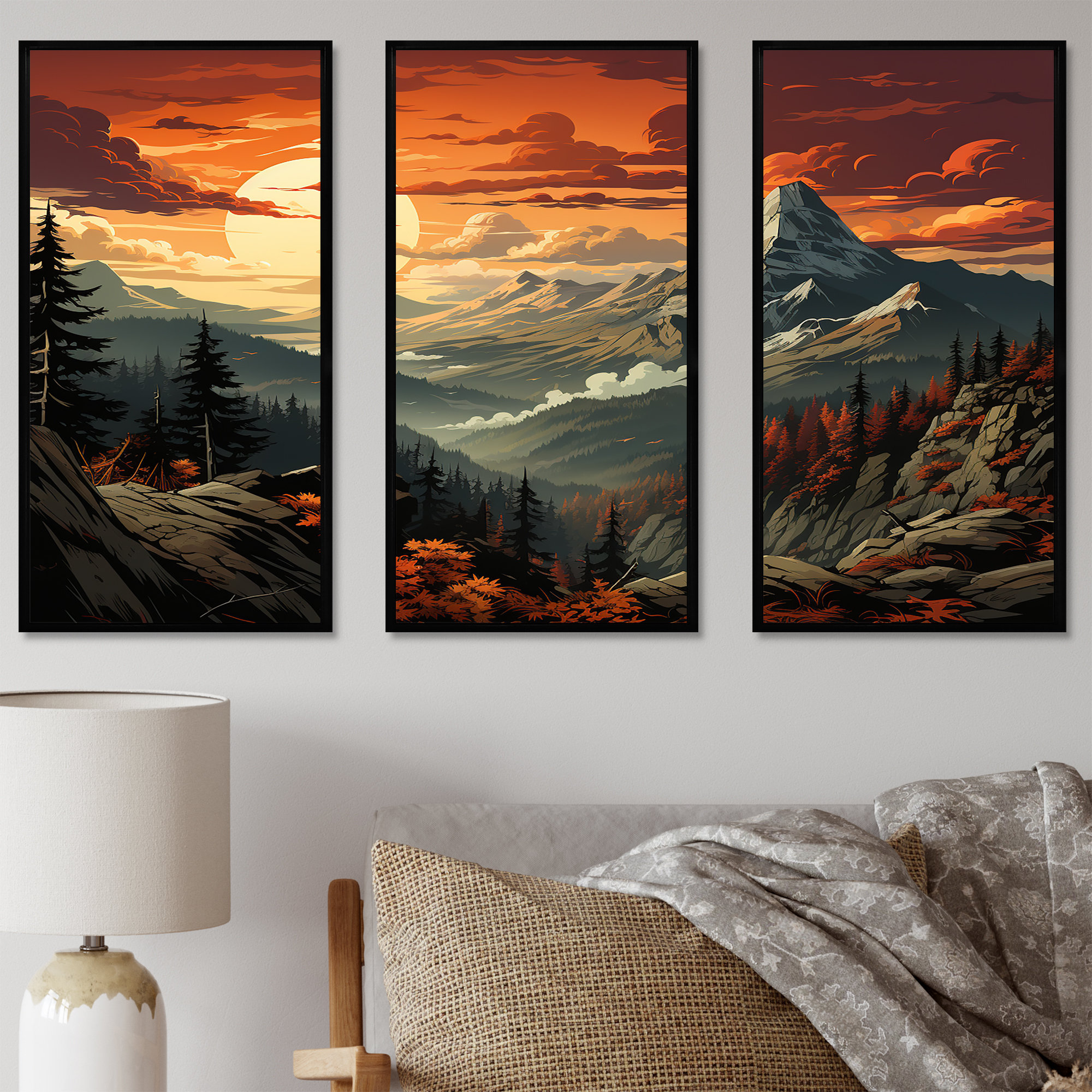 Lark Manor Yellow Lakeside Mountain Sunset Wonderland III - Forest And River Wall Art - Wayfair ...