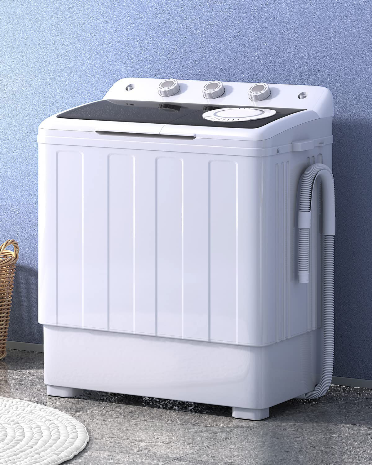 TABU 28LBS Portable Washing Machine With Drain Pump, 2 in 1 Twin Tub ...