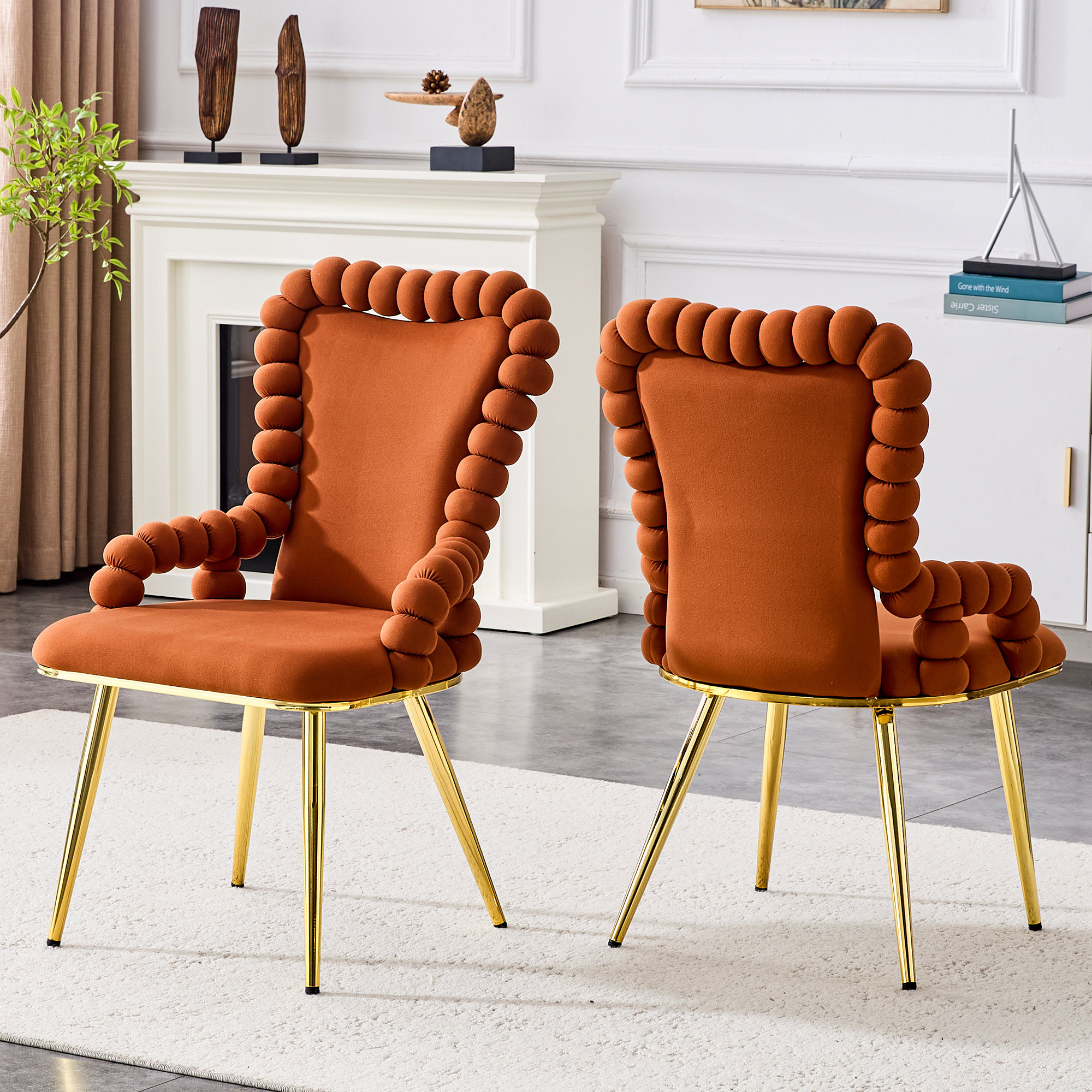 Mercer41 Modern Upholstered Accent Chairs with Armrests,Puffy Bubble ...