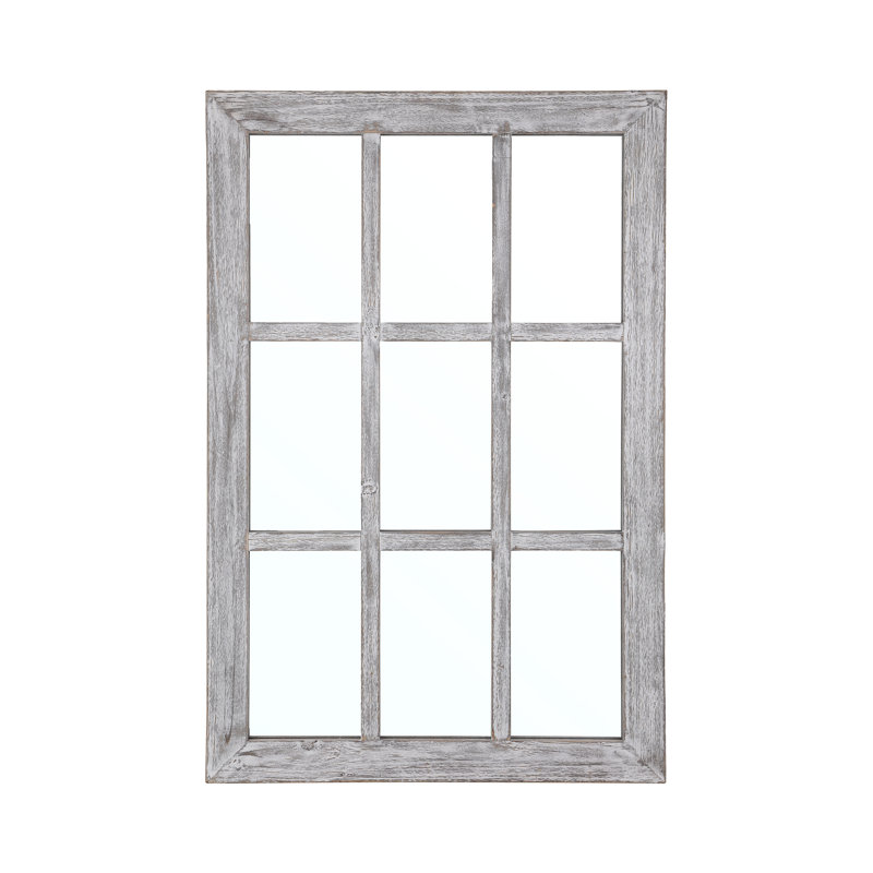 Gracie Oaks Berita Window Pane Accent Mirror in Gray & Reviews | Wayfair