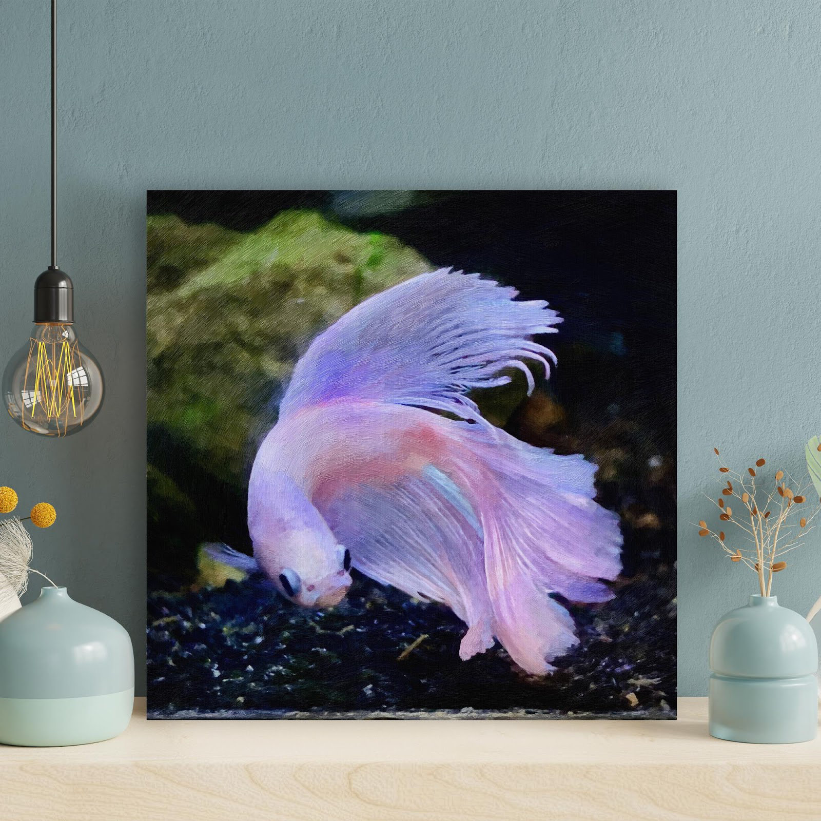 Rosecliff Heights A Pink Fish With Pretty Tail - 1 Piece Square Graphic ...