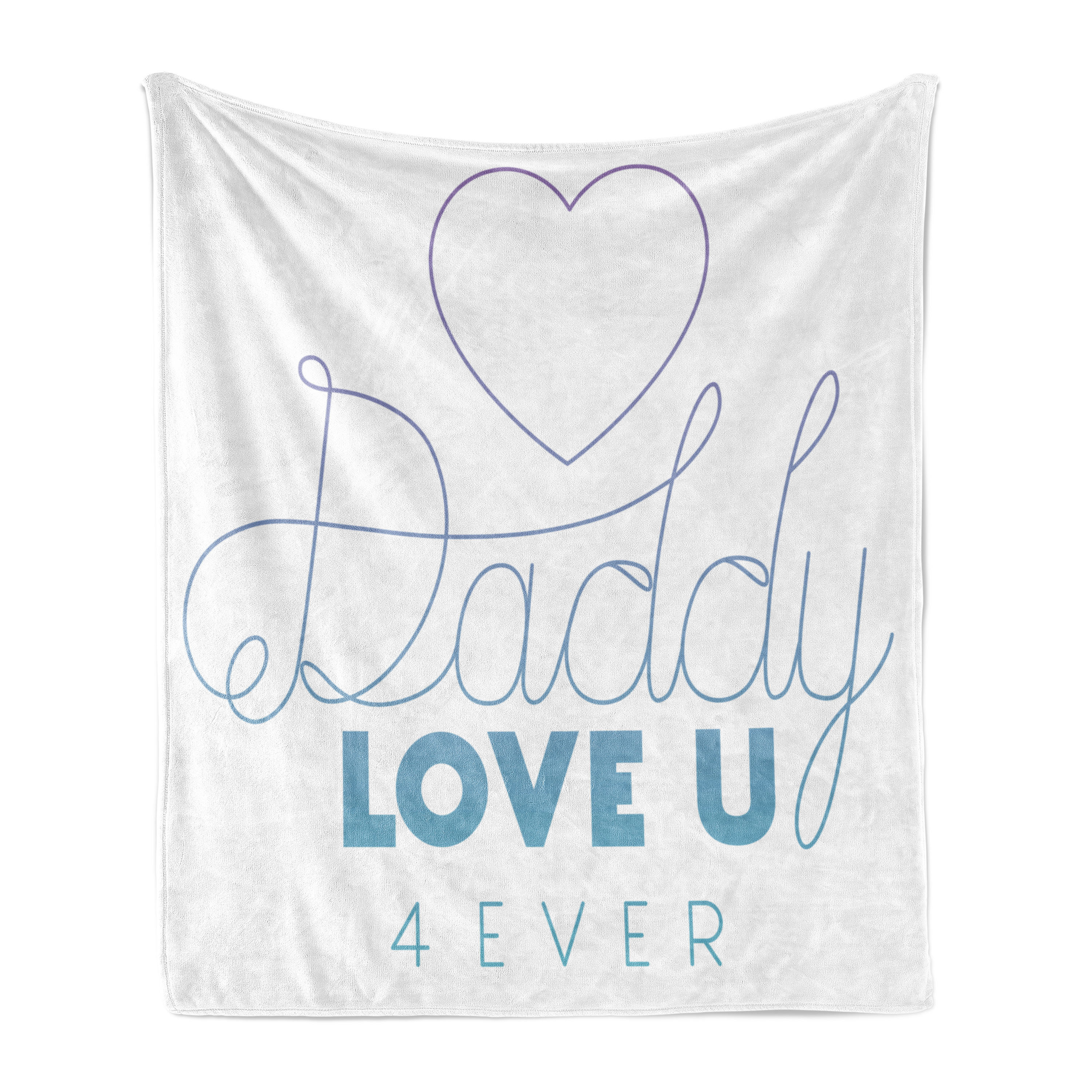 Ambesonne Father's Day Fleece Throw Blanket Daddy Love U 4 Ever ...