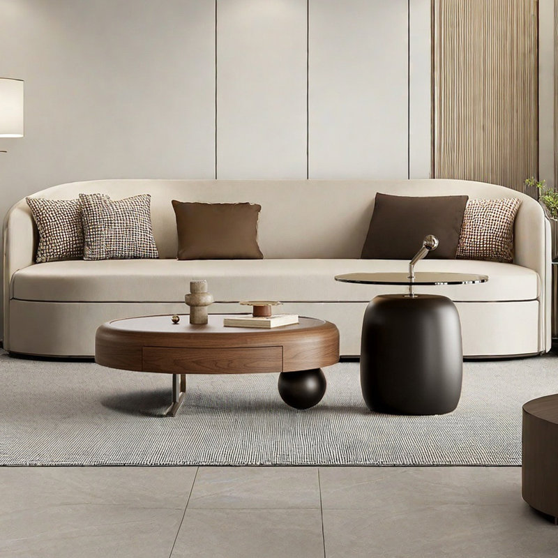 LIZIYE Creative Wooden Round Coffee Table Set | Wayfair