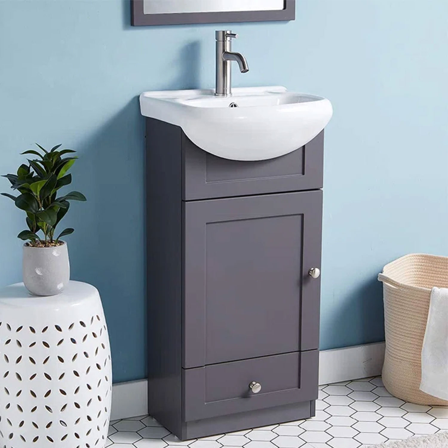 Winston Porter Ikora 18" Mini Free-standing Single Bathroom Vanity Set ...