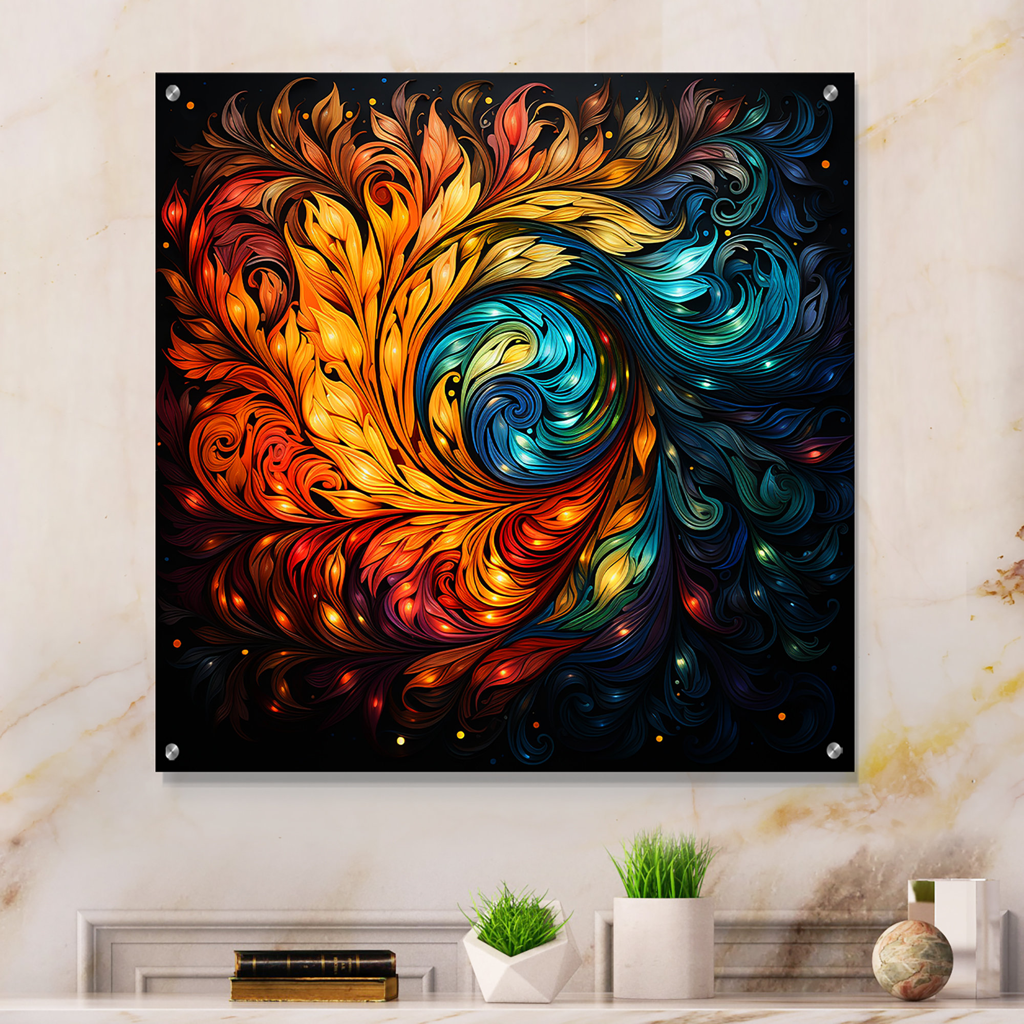 Winston Porter Colorful Indian Art Mystic Rangoli III - Indian Art ...