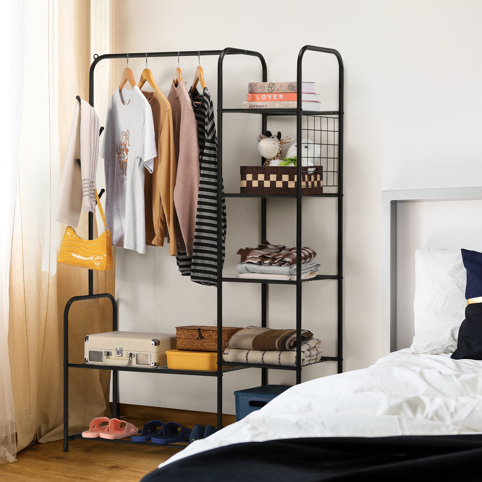 Rebrilliant Large - capacity White Metal Storage Rack | Wayfair