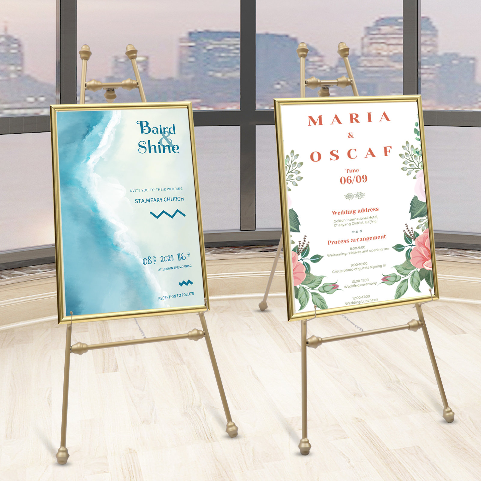 Lomana 2 Pcs Metal Large Free Standing Adjustable Display Stand | Wayfair