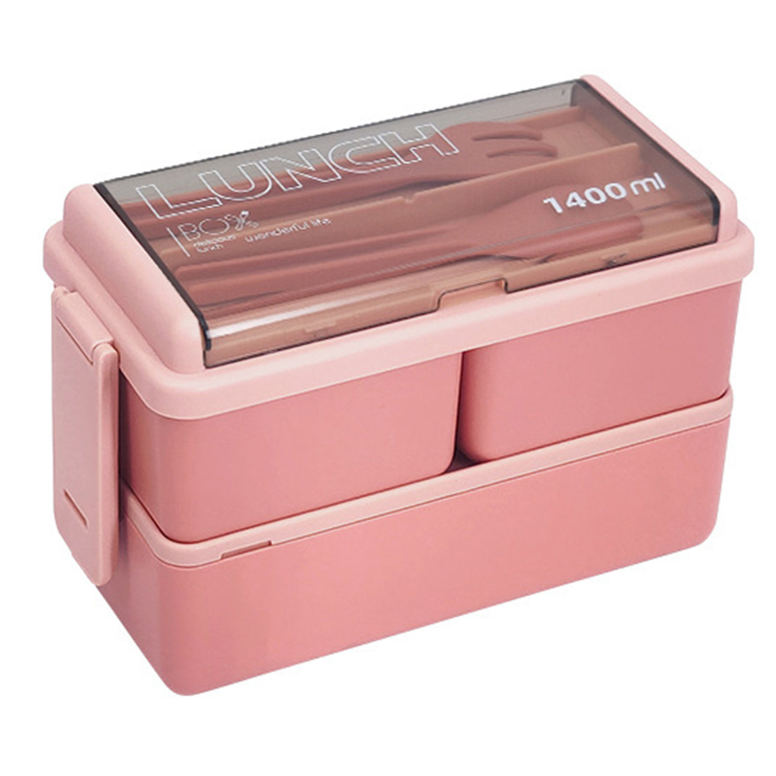 Ebern Designs 1400ML Double Plastic Lunch Box Three compartments Sealed ...