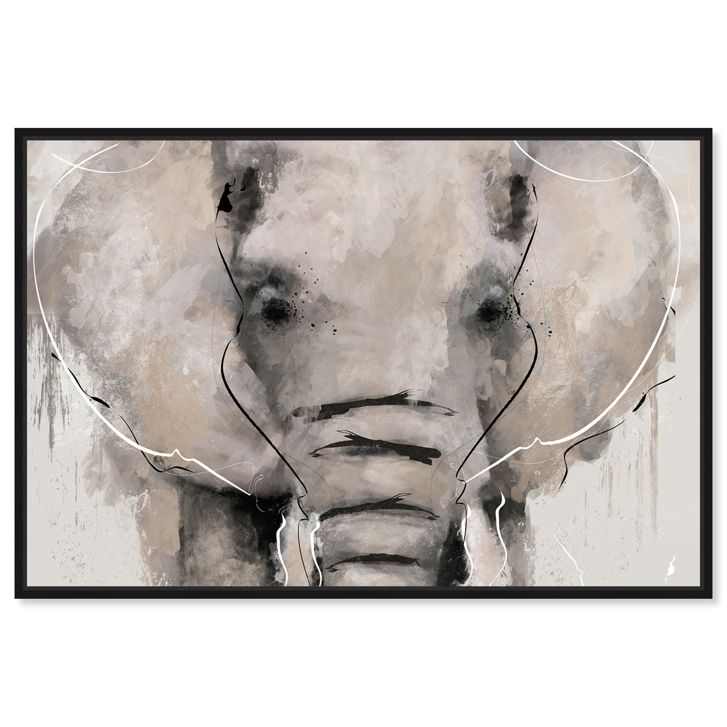 Oliver Gal Abstract Elephants - Floater Frame Graphic Art Print on ...
