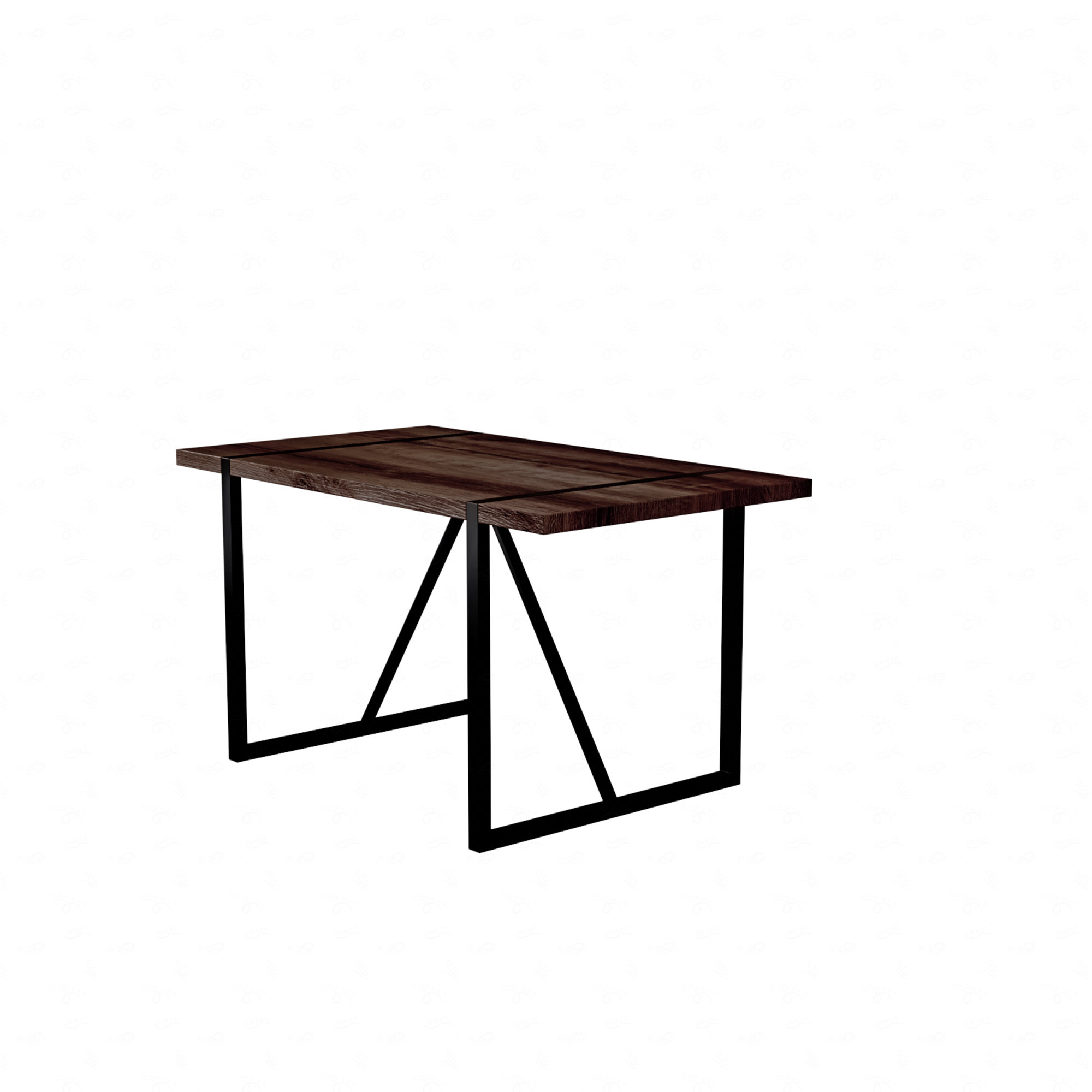 17 Stories 55" Dining Table Modern Rustic Industrial Rectangular MDF ...