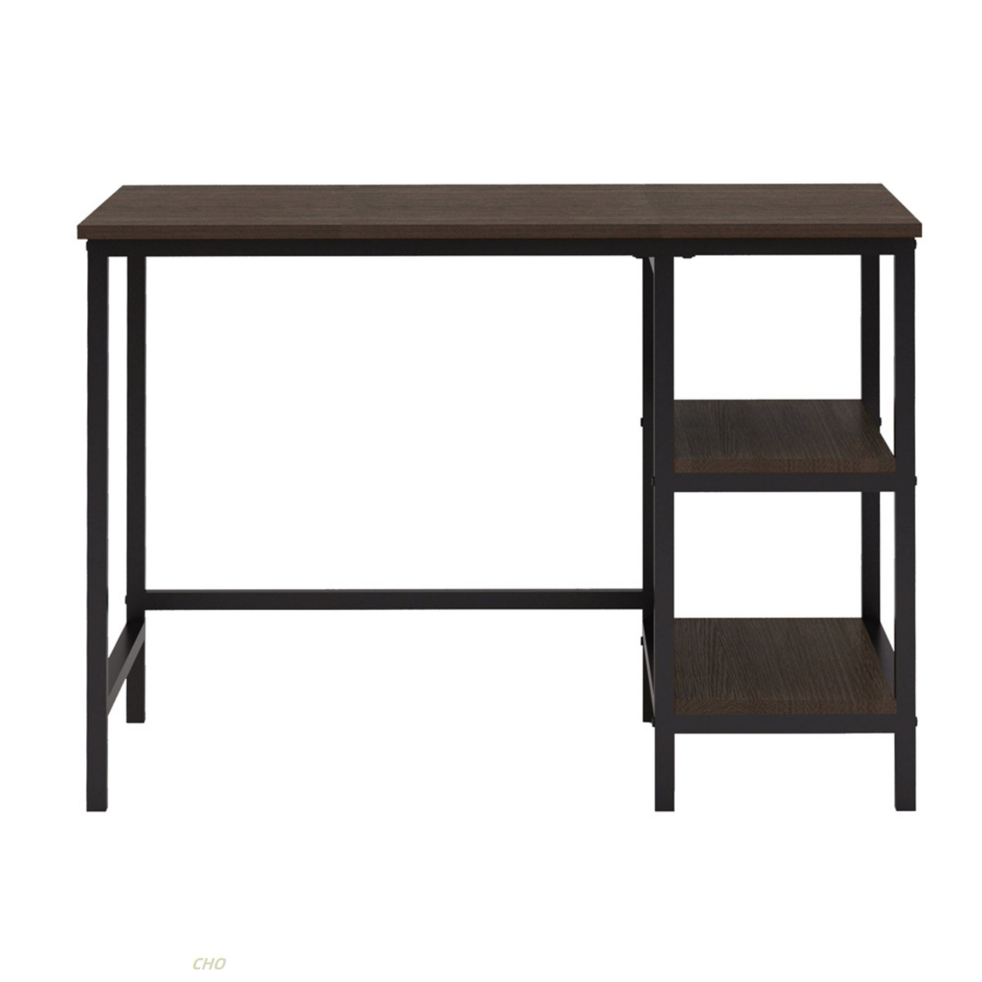 17 Stories Black Finish 2-Piece Writing Desk Set With Chair Industrial ...