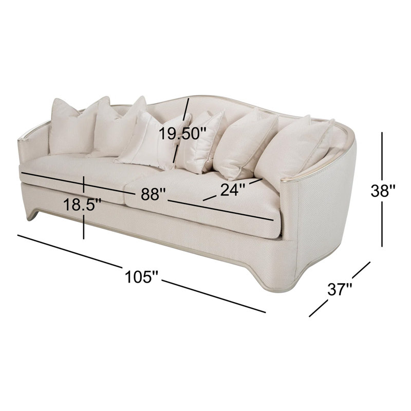 Michael Amini London Place 105'' Recessed Arm Sofa | Wayfair