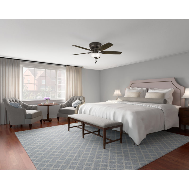 Hunter Fan 52" Kenbridge 5 - Blade Flush Mount Ceiling Fan with Pull ...