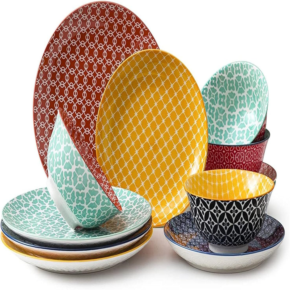 Bungalow Rose Jerricca Ceramic Dinnerware Set - Service for 4 | Wayfair