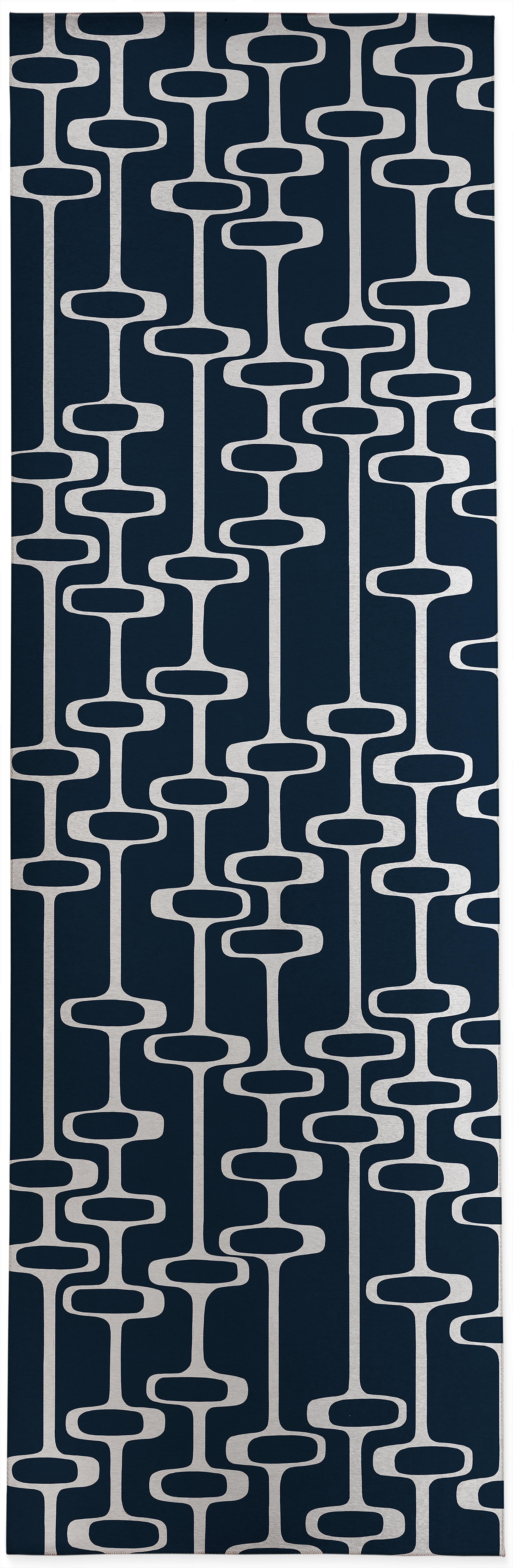 KAVKA DESIGNS Abacus Navy Kitchen Mat | Wayfair