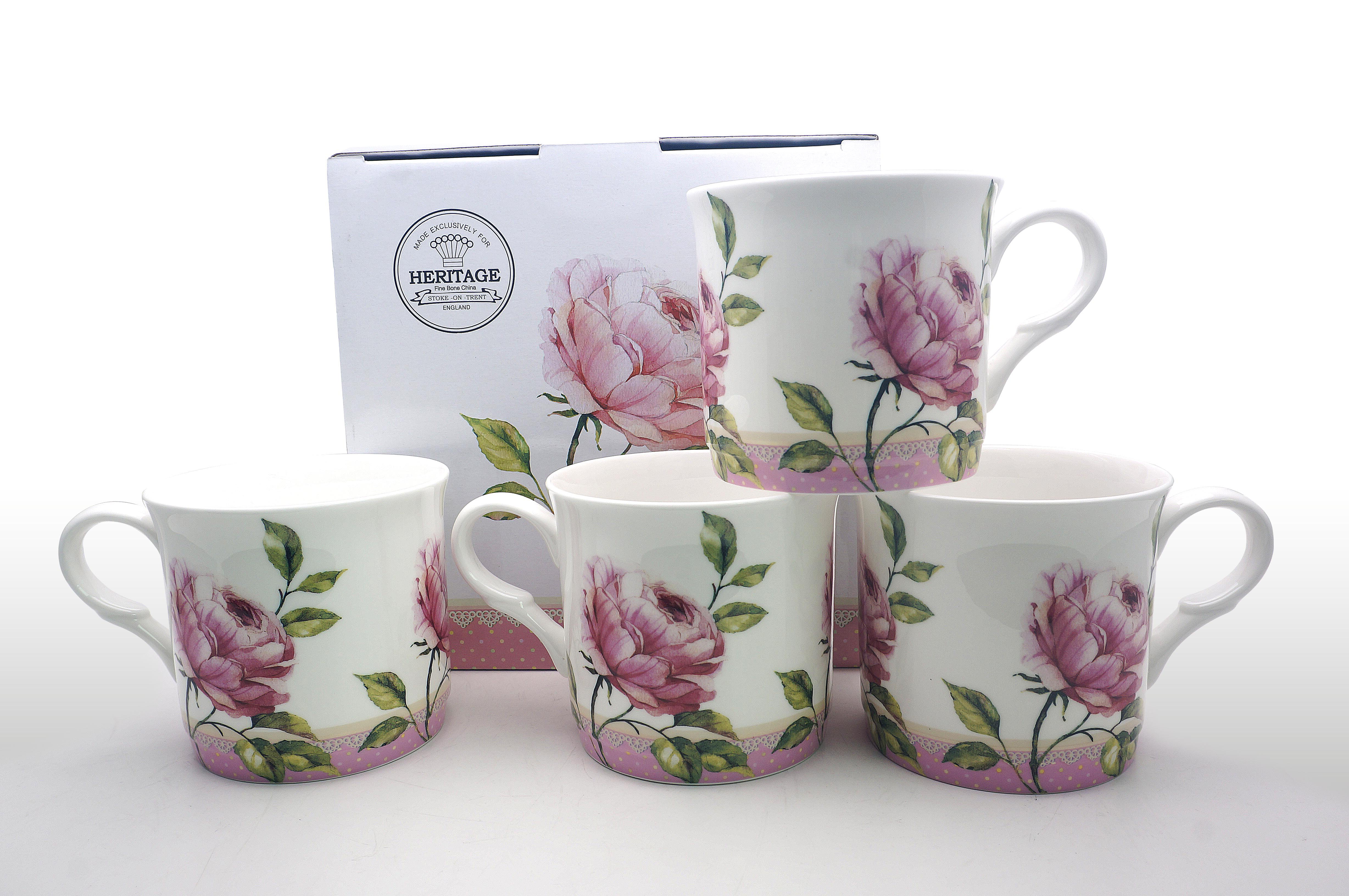 HERITAGE Emily 4 Piece Bone China Mug Set | Wayfair.co.uk