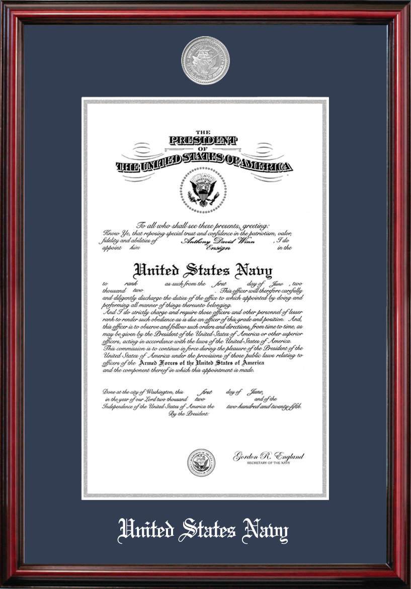 Patriot Frames Navy Certificate Petite Picture Frame | Wayfair