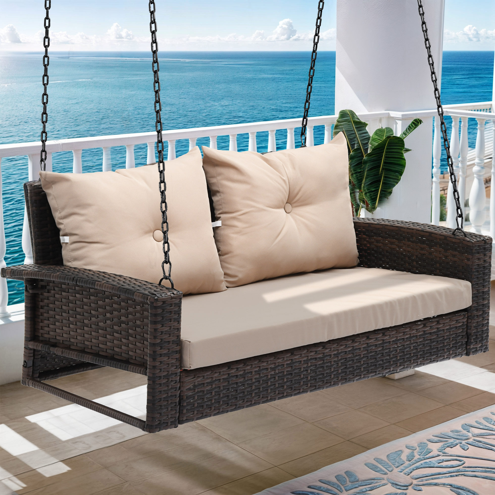 Ebern Designs Sayle 2 Person Porch Swing | Wayfair