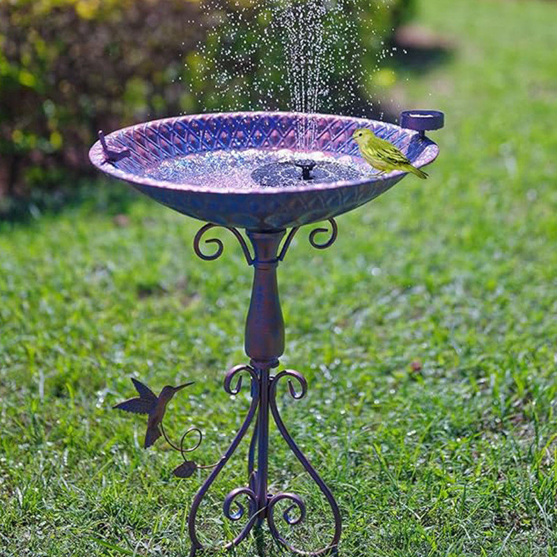 Canora Grey 20" Large Bird Bath with Stand, 4" Deep Bird Baths with ...