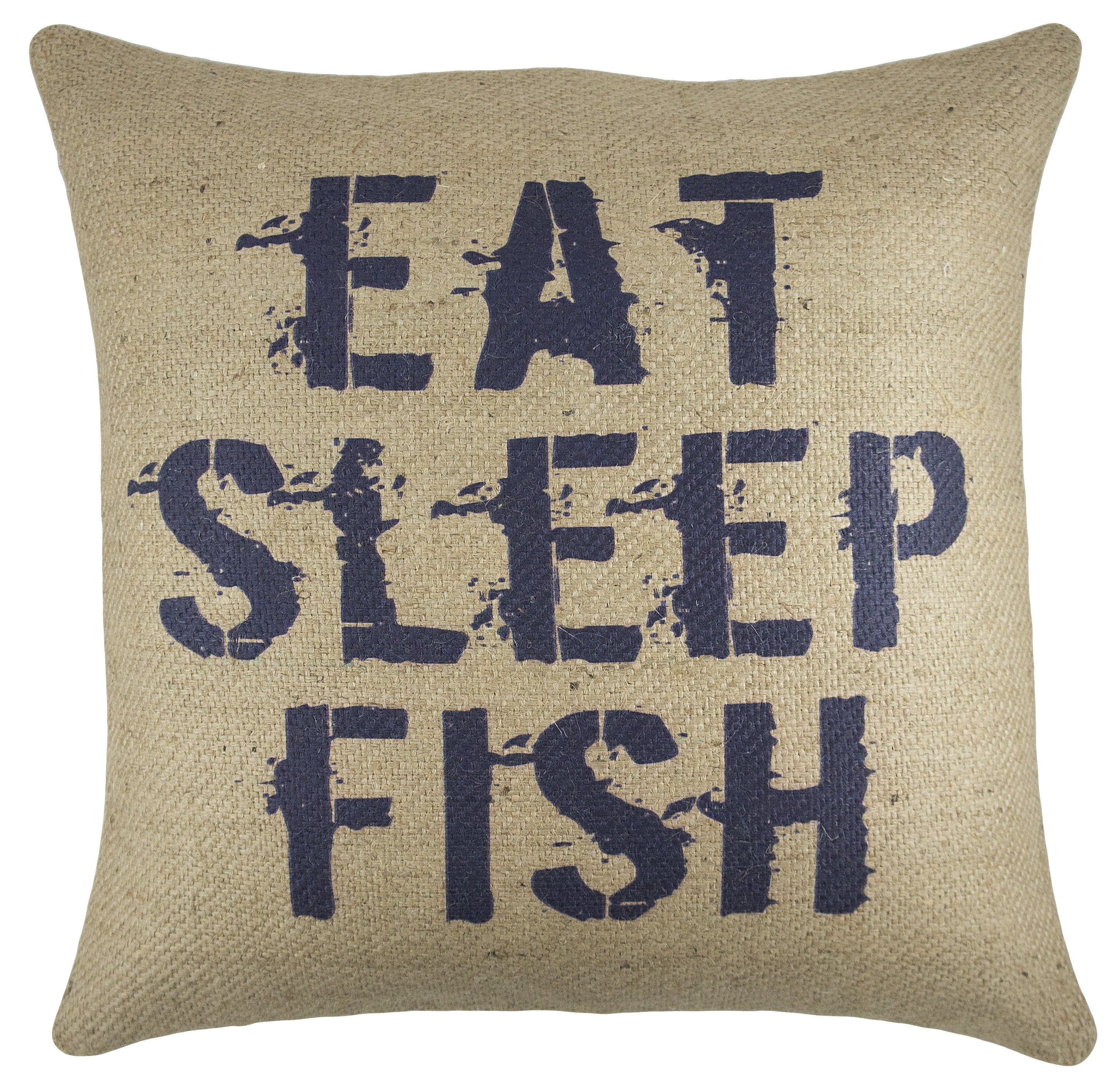 TheWatsonShop Eat Sleep Fish Throw Pillow & Reviews | Wayfair
