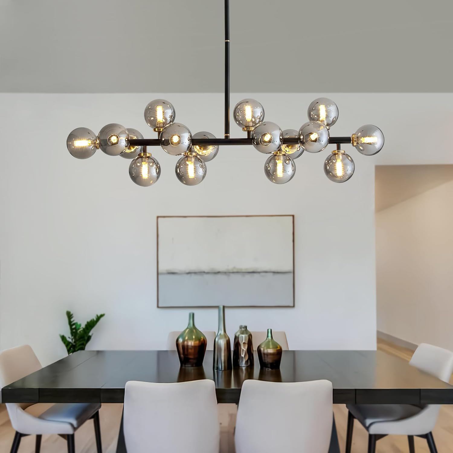 Mercer41 Black Linear Pendant Light Fixtures | Wayfair