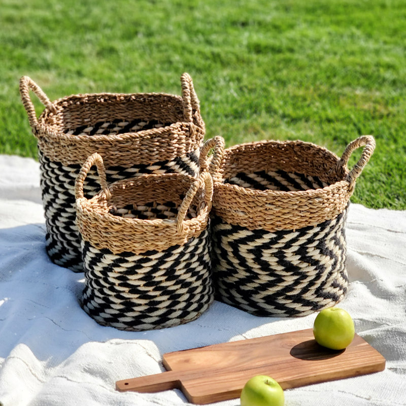 Bay Isle Home™ ULA 3 Piece Seagrass Jute Basket Set | Wayfair