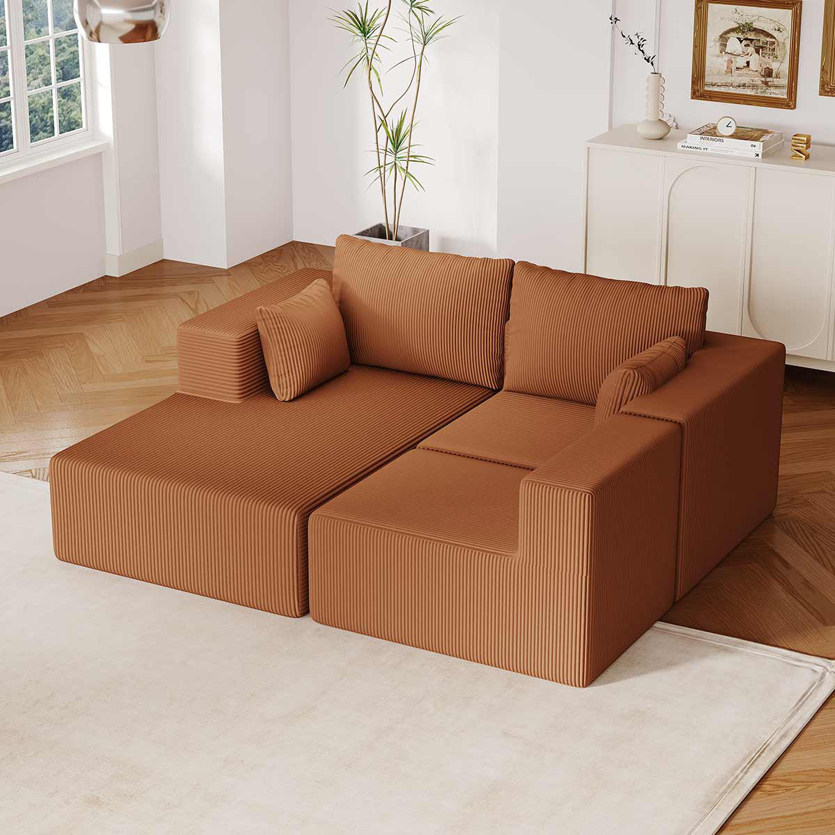 Latitude Run® 108.3" Sectional Foam Couch L-Shaped Modular Cloud Sofa ...