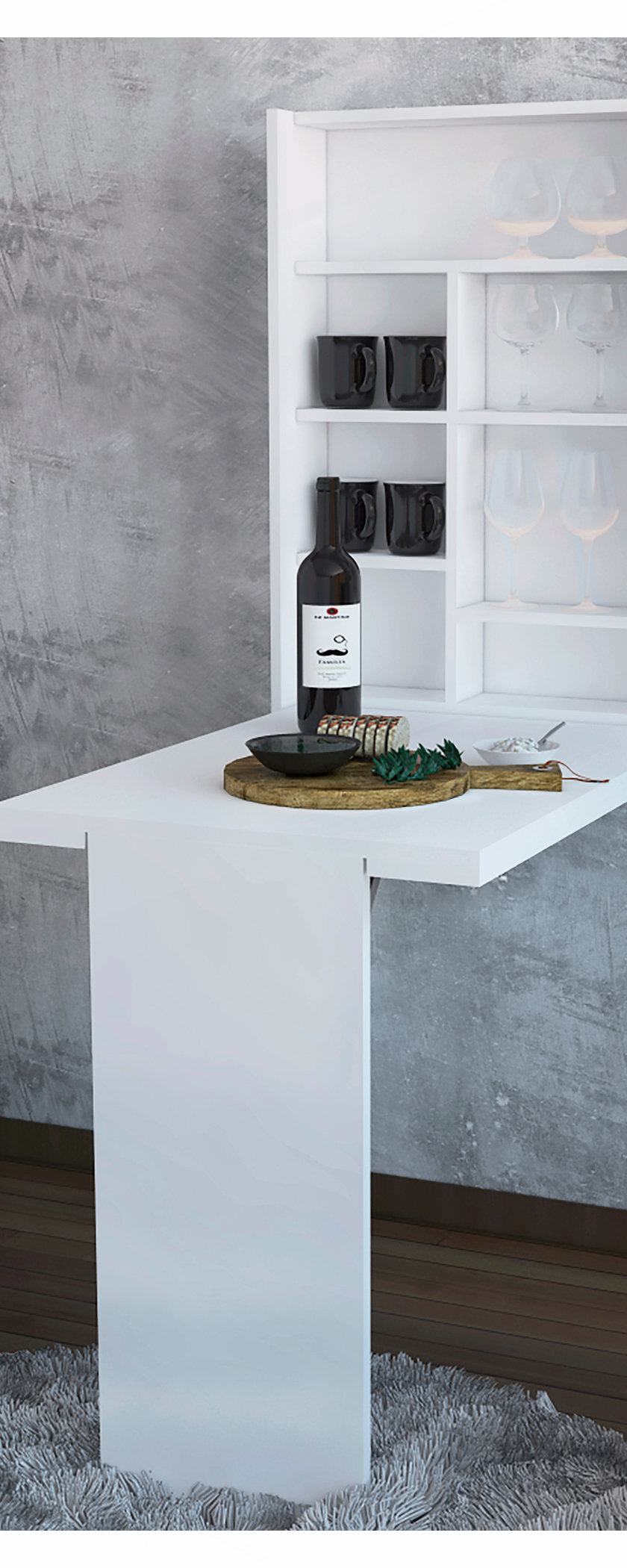 Ebern Designs Dalton Foldable Table With Base And Shelves | Wayfair