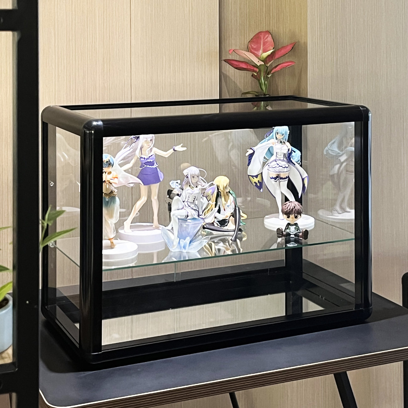 Ebern Designs Tempered Glass Counter Top Display Showcase With Sliding ...