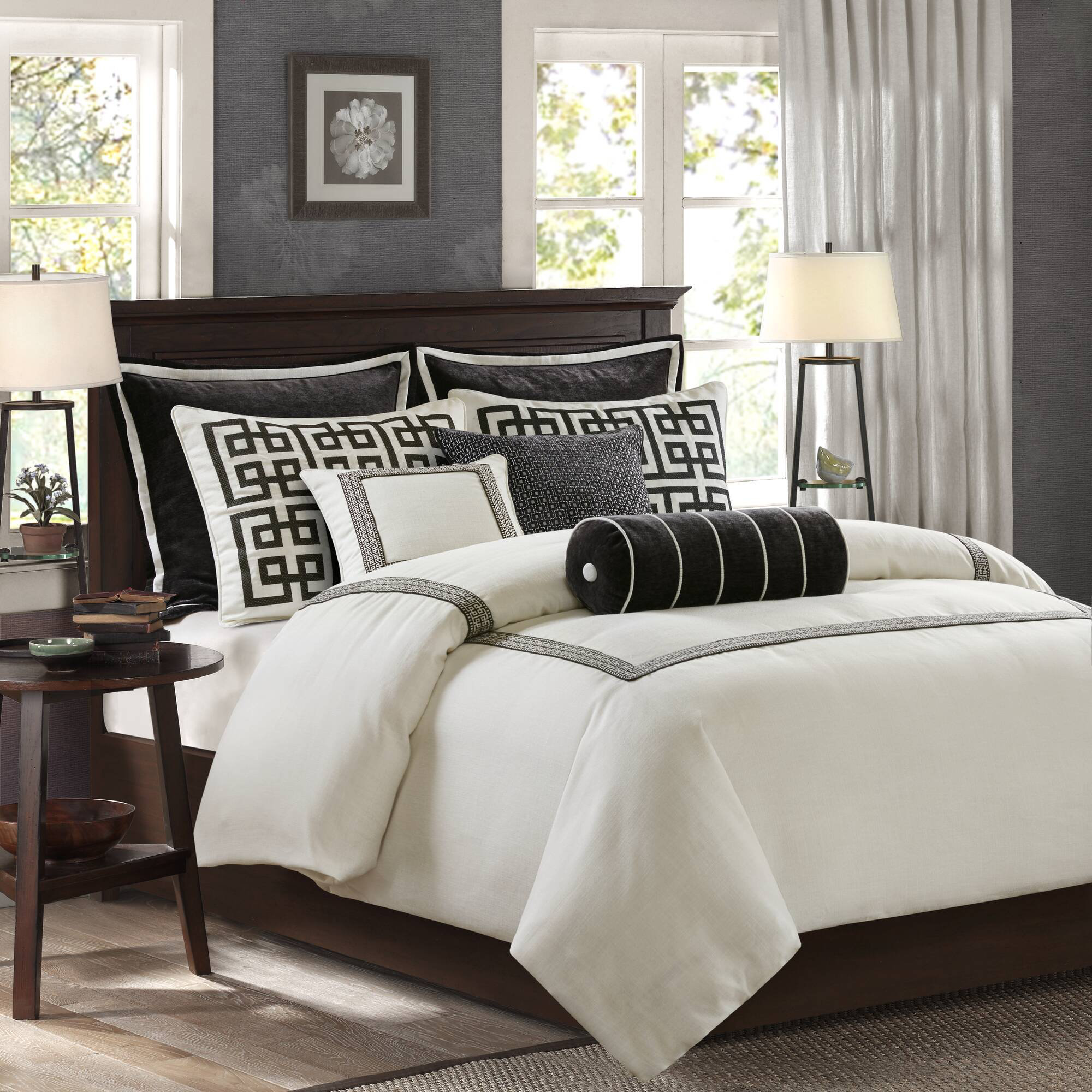 Madison Park Signature Jarvis Embroidery Oversized Duvet Style ...