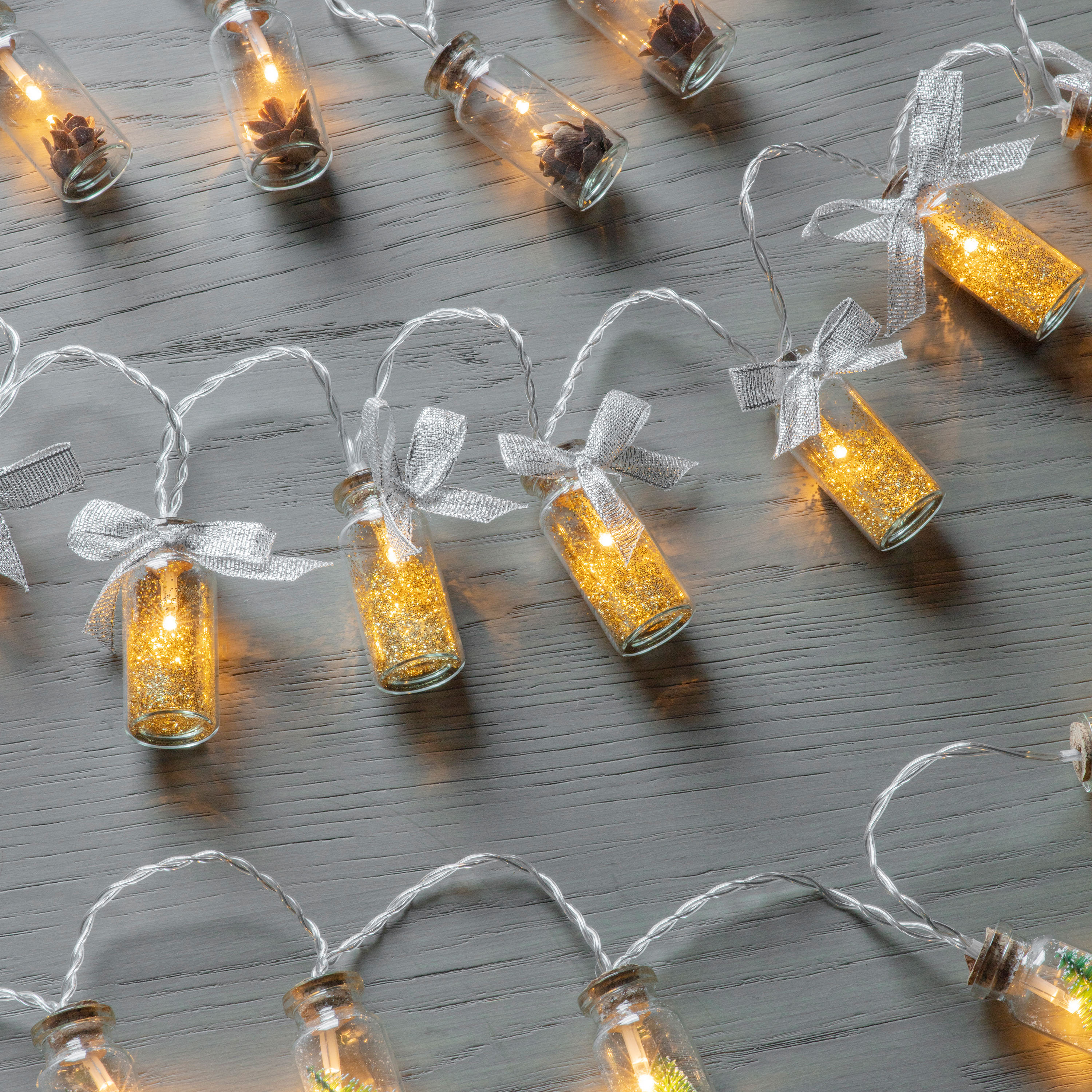 The Seasonal Aisle 10 White Glitter String Lights | Wayfair.co.uk