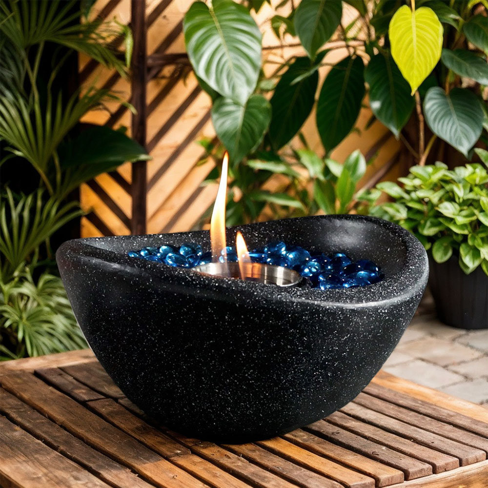 iYofe 11.4"W Concrete Tabletop Fire Pit Bowl, Table Top Firepit - Use ...