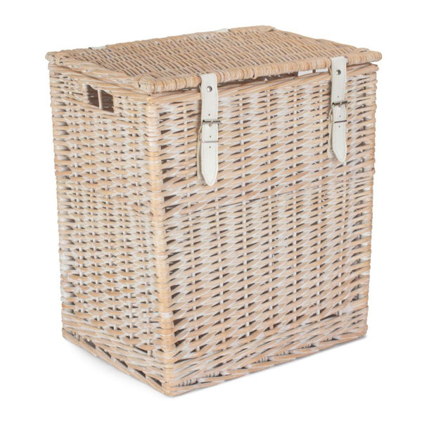Bay Isle Home 17 Stories Small White Wash Vintner Storage Wicker Picnic ...