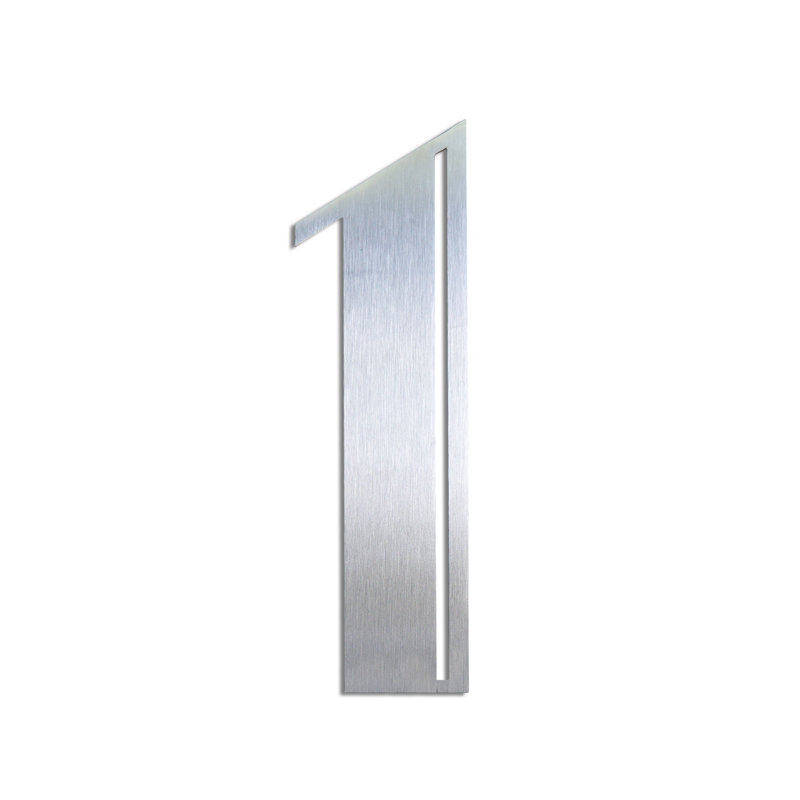 NACH 6'' H Reflective Stainless Steel Floating Mount House Number ...