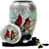 SOLVUR Grande urne pour cendres Cardinal Couple Bird Cremation ...