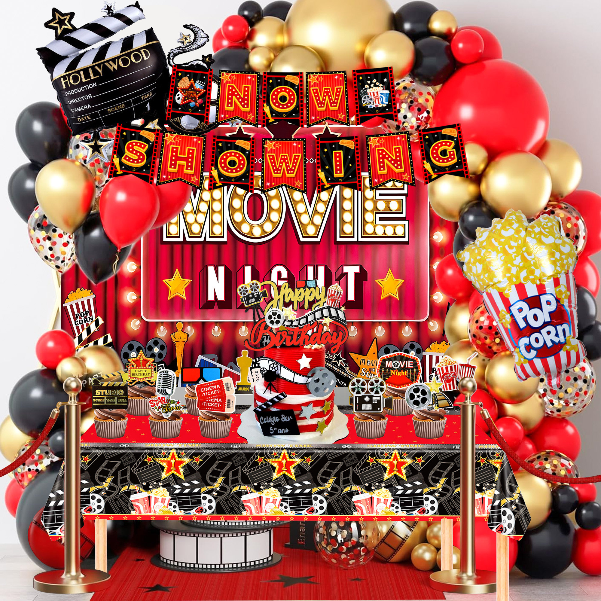 The Holiday Aisle® Movie Night Party Decorations, 84 Pcs Movie Night ...