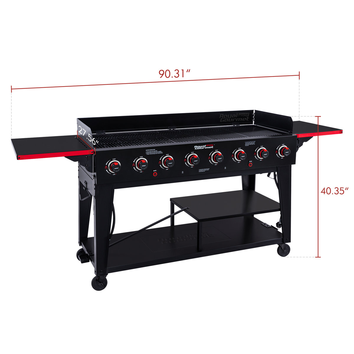 Royal Gourmet 8 - Burner Liquid Propane Gas Grill and Side Tables ...