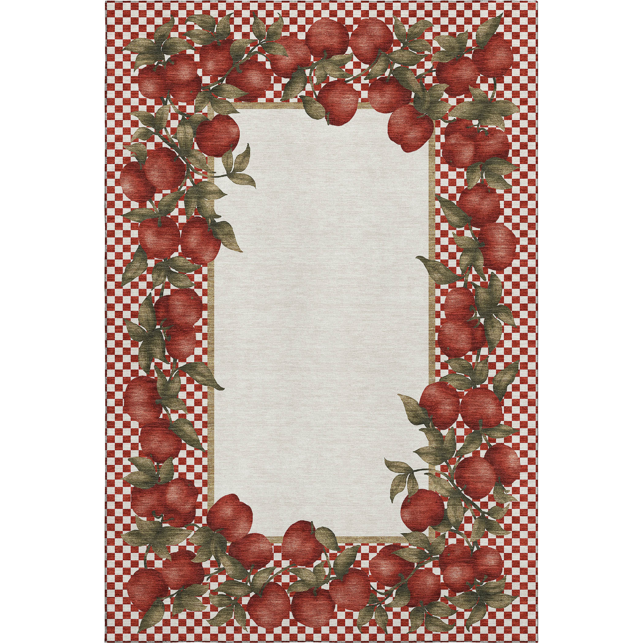 Rosalind Wheeler Premium Machine Washable Chiekezi AMF164 Apple Rug ...