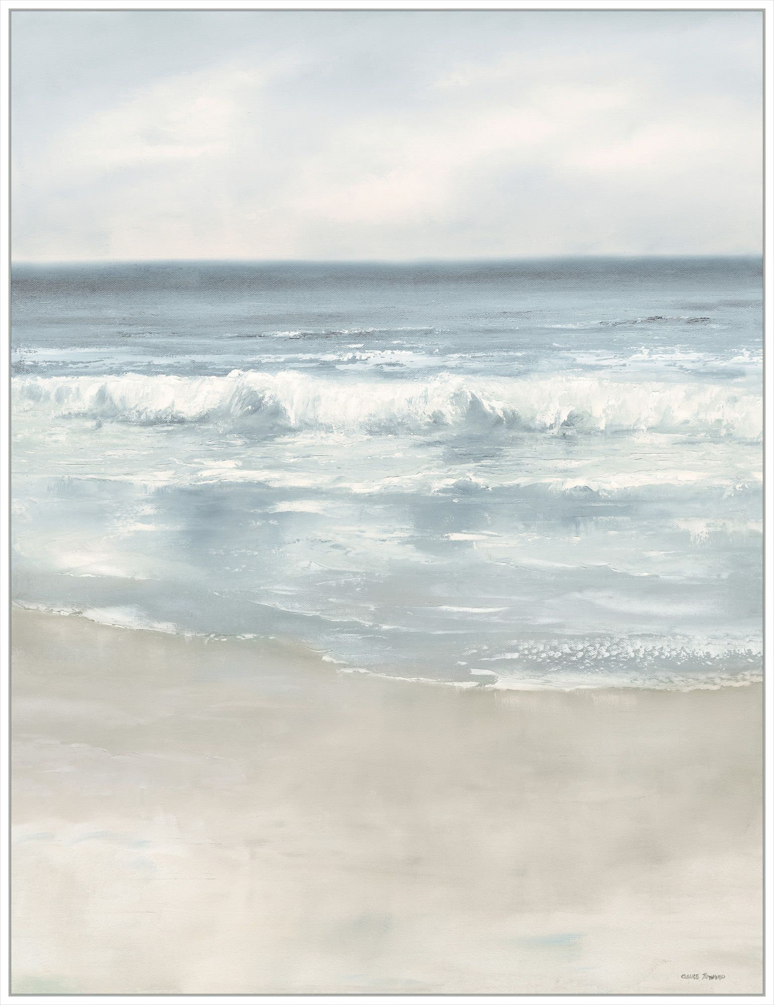 Wendover Art Group Watching the Wave - Floater Frame Print on Canvas ...