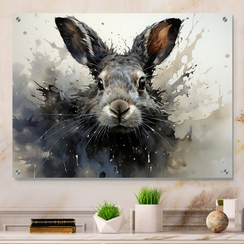 Gracie Oaks Minimalism Rabbit Energetic - Rabbit Acrylic Wall Art | Wayfair