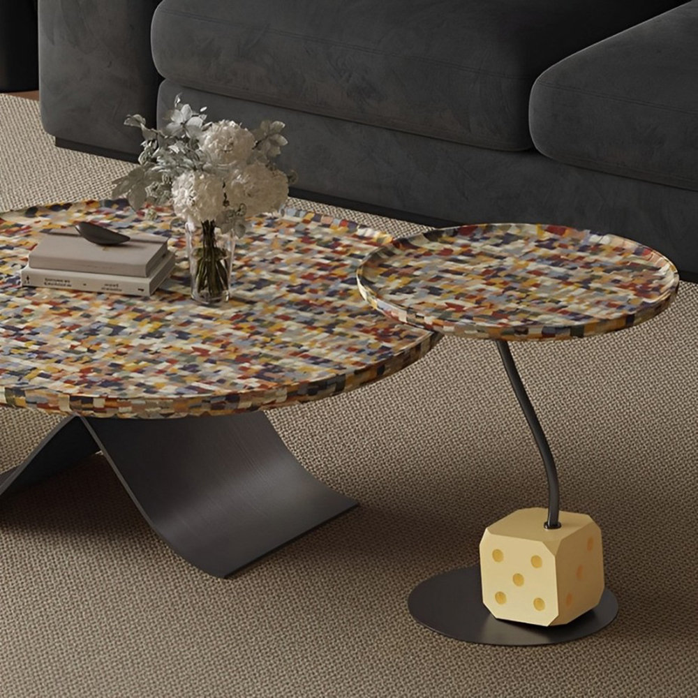 EXCEEB Light luxury modern coffee table round combination | Wayfair