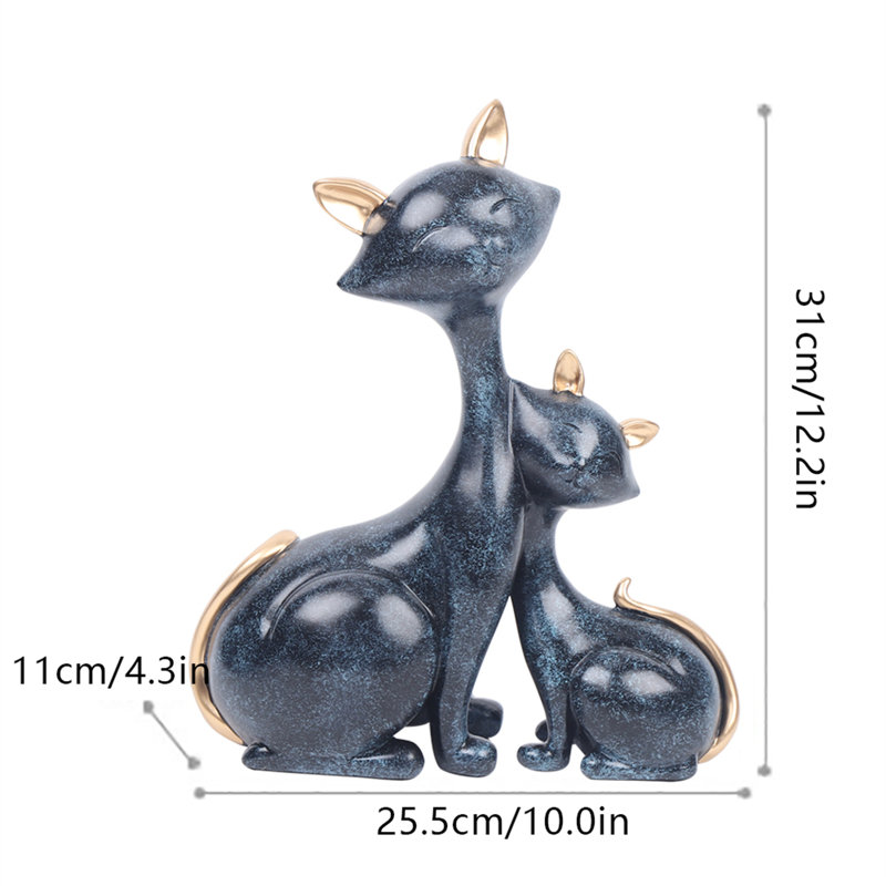 Red Barrel Studio® Decorative Animals Statue Cat Figurine & Reviews ...