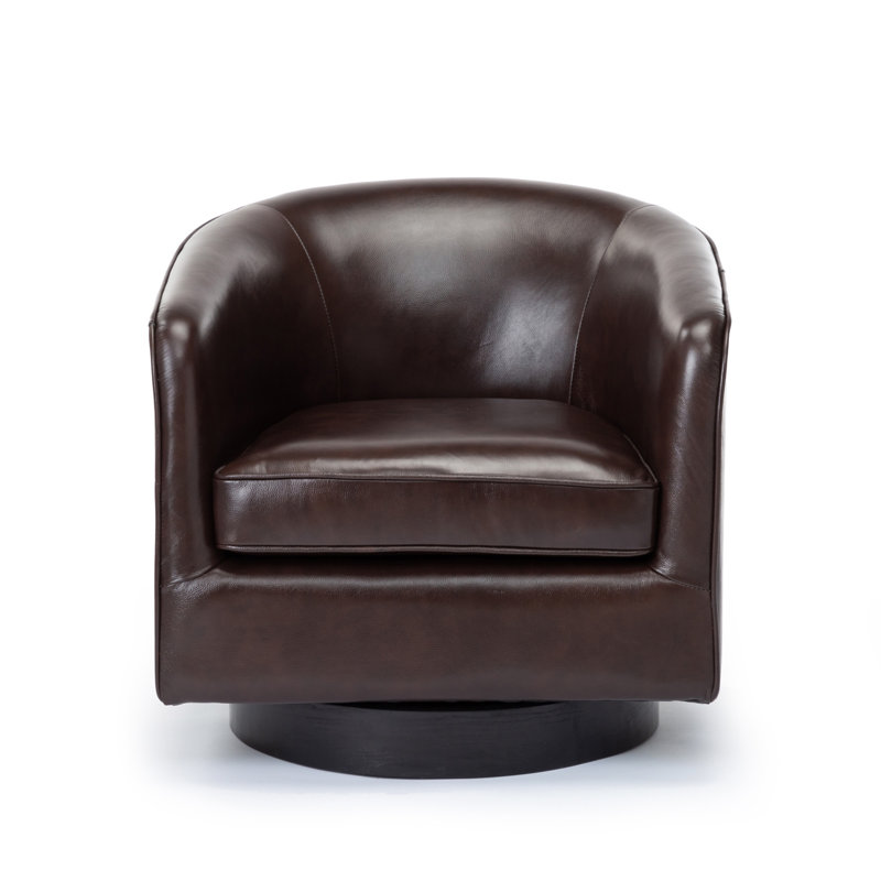 HLILish Top Grain Leather Swivel Chair | Wayfair