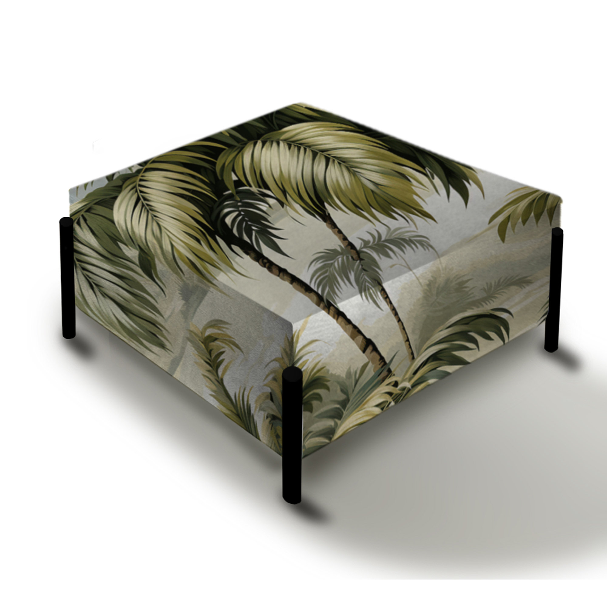 Design Art Whispering Palms Tropical Pattern - Tropical Large Square ...