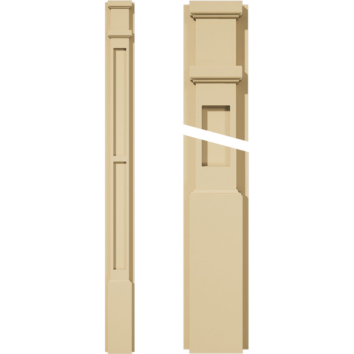 Ekena Millwork Signature Urethane Two Equal Flat Panel Pilaster with ...