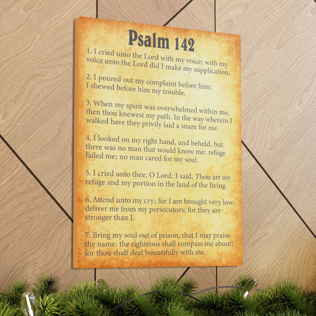 Trinx Psalm 142 Gold Bible Chapter Canvas Christian - Wrapped Canvas ...
