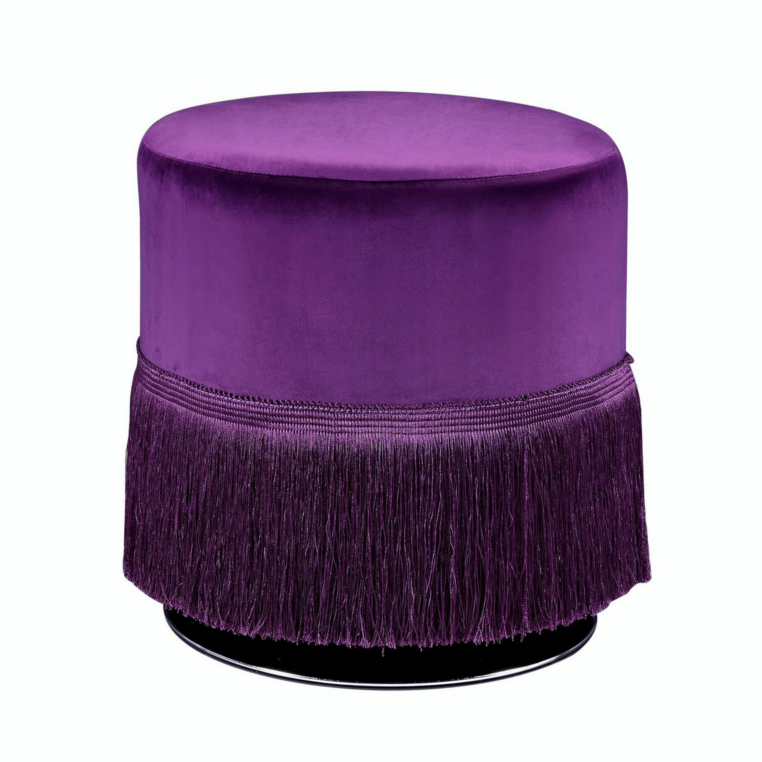 Everly Quinn 17" Wide Velvet Round Pouf Ottoman - Wayfair Canada
