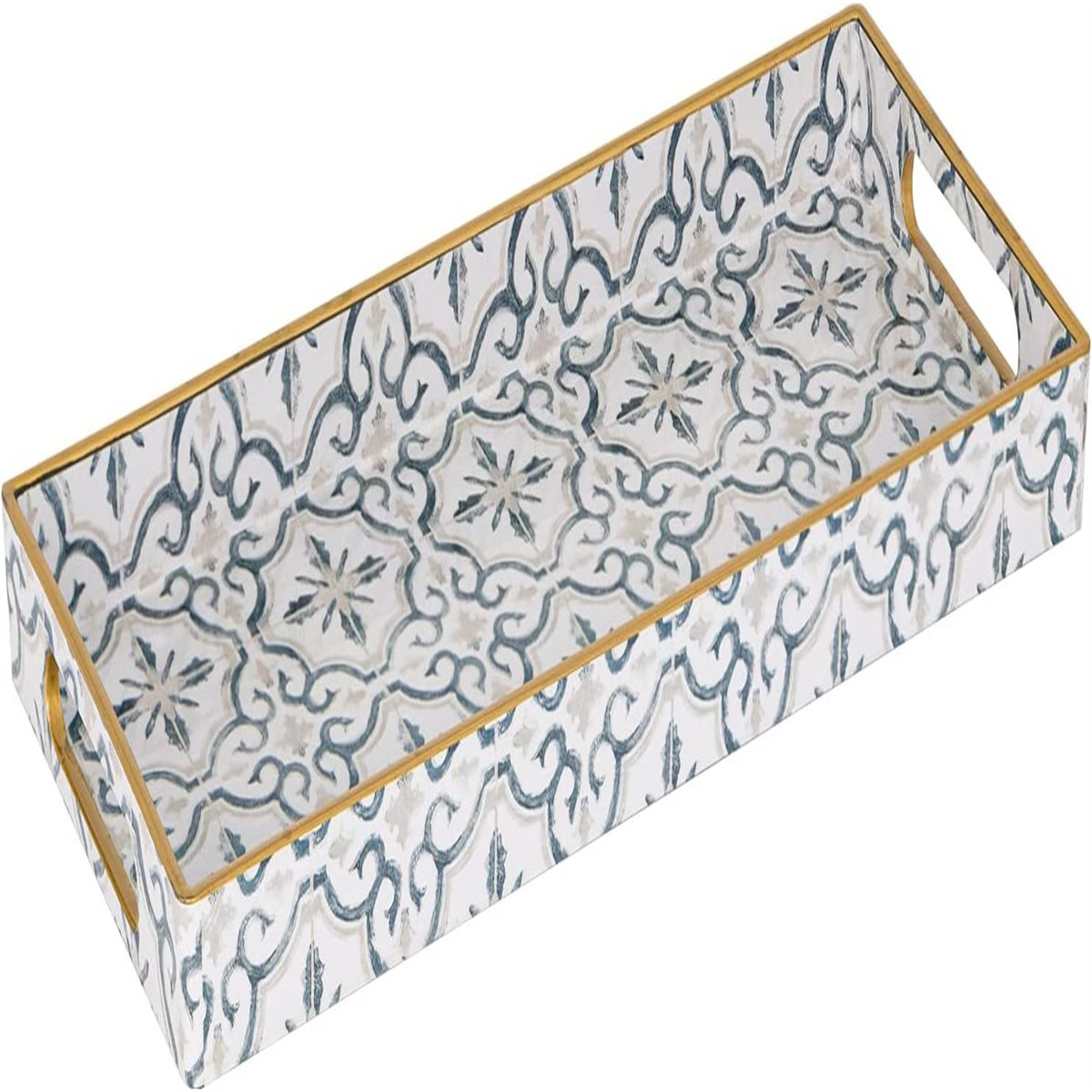 Bungalow Rose Decorative Tray, Plastic Serving Tray With Handles ...