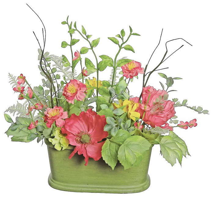 Northlight Seasonal 15" Red Poppy and Orange Wildflower Artificial ...