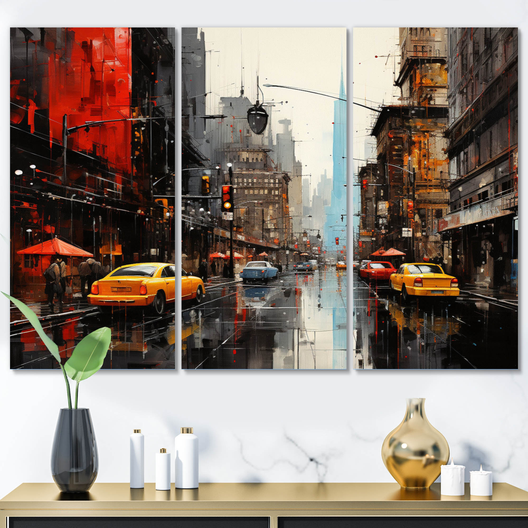 DesignArt Cityscape Collage VII - Abstract Collages Metal Wall Art ...